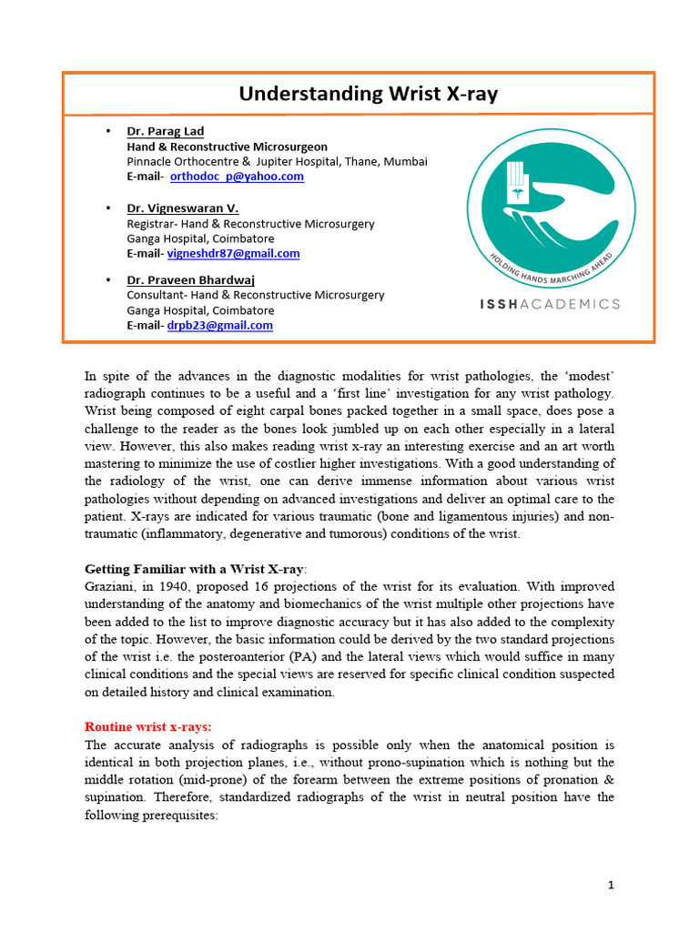 Understanding Wrist X Ray | PDF | Anatomical Terms Of Motion | Hand