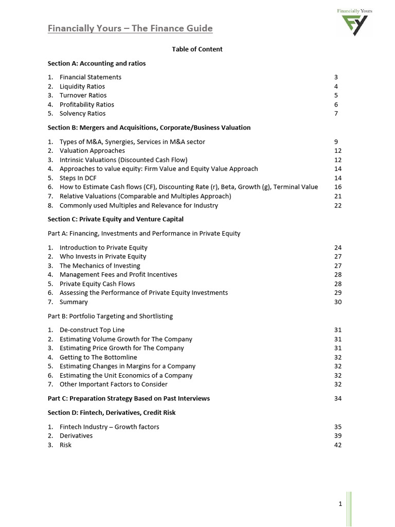 Comprehensive Finance Guide v1.2 | PDF | Valuation (Finance) | Beta ...