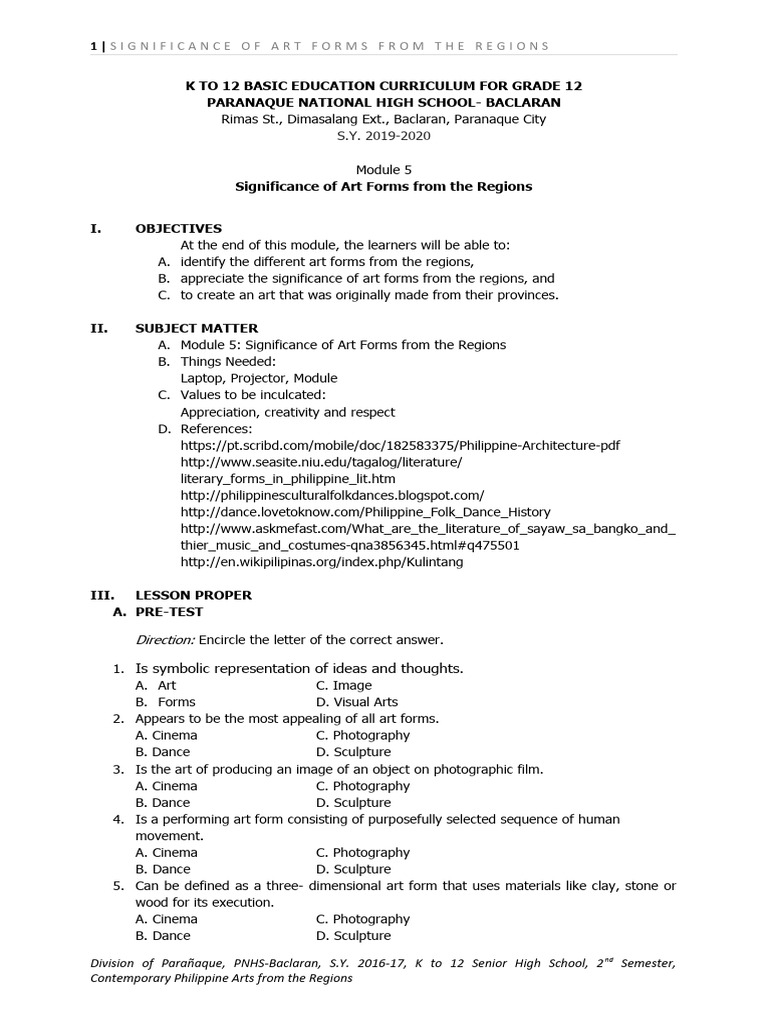 Module 5 Contemporary Arts | PDF | The Arts | Dances