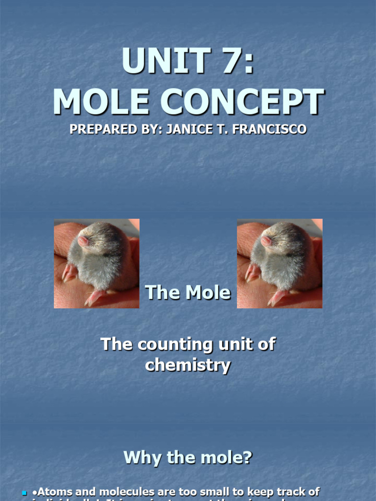Unit 7 Mole Concept | PDF | Mole (Unit) | Molecules