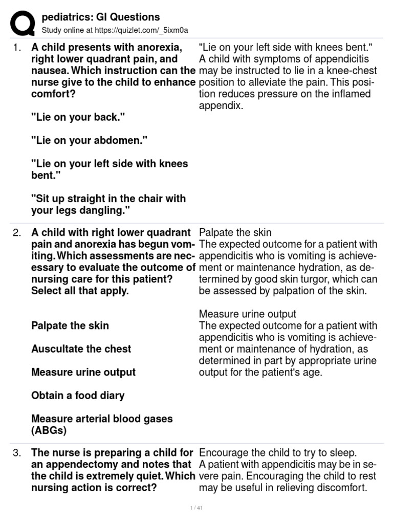 Pediatric GI Nursing Considerations | PDF | Gastroesophageal Reflux ...