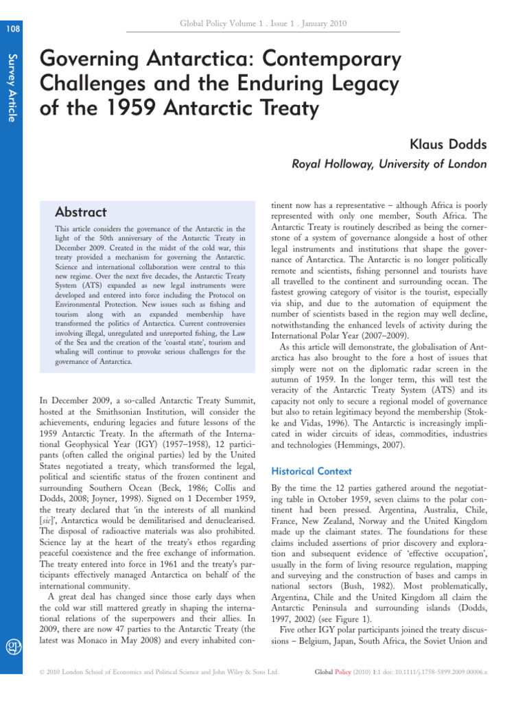 Antarctic Treaty: Governance Challenges | PDF | Antarctica | United ...