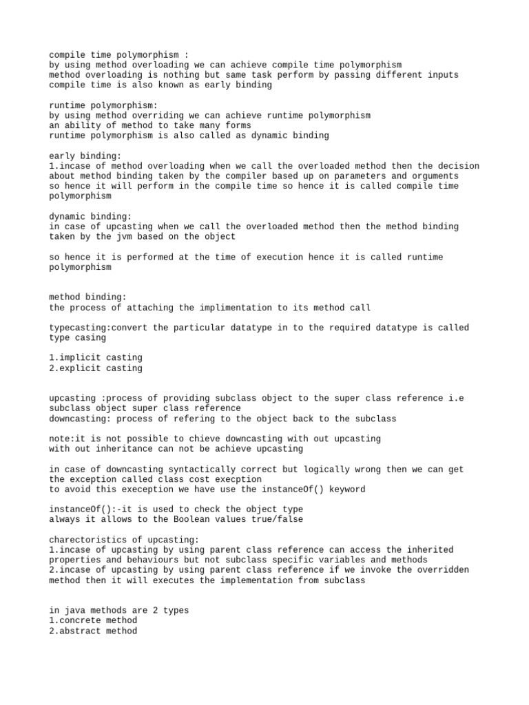 Compile Time Polymorphism | PDF | Inheritance (Object Oriented ...