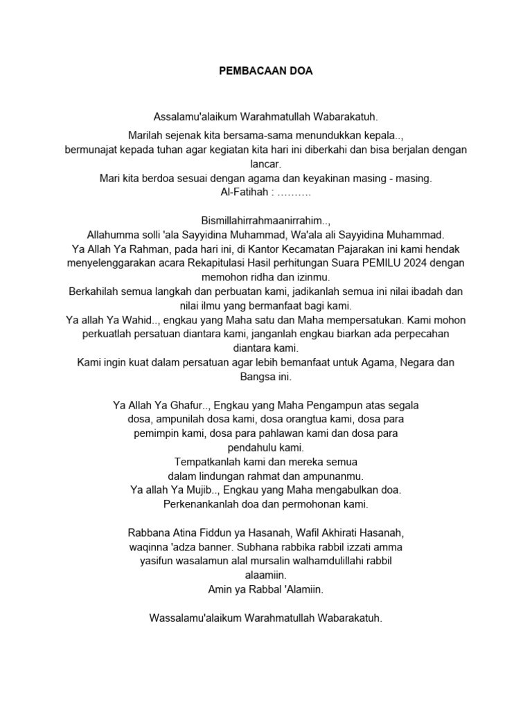 Pembacaan Doa | PDF