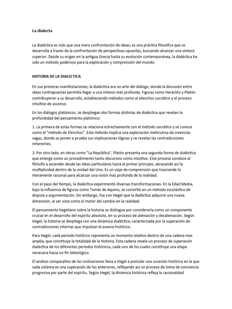 Dialecta 1 | PDF | Dialéctico | Georg Wilhelm Friedrich Hegel
