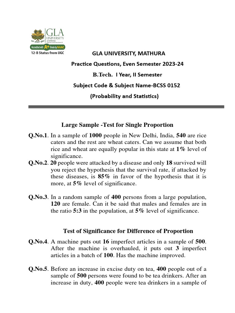 Maths Questions | PDF | Analysis Of Variance | Degrees Of Freedom ...