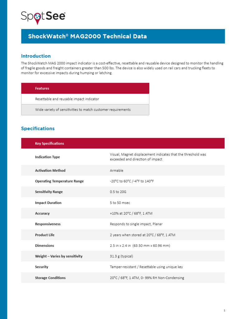 MAG 2000 Multi Use Impact Indicator Data Sheet | Download Free PDF ...