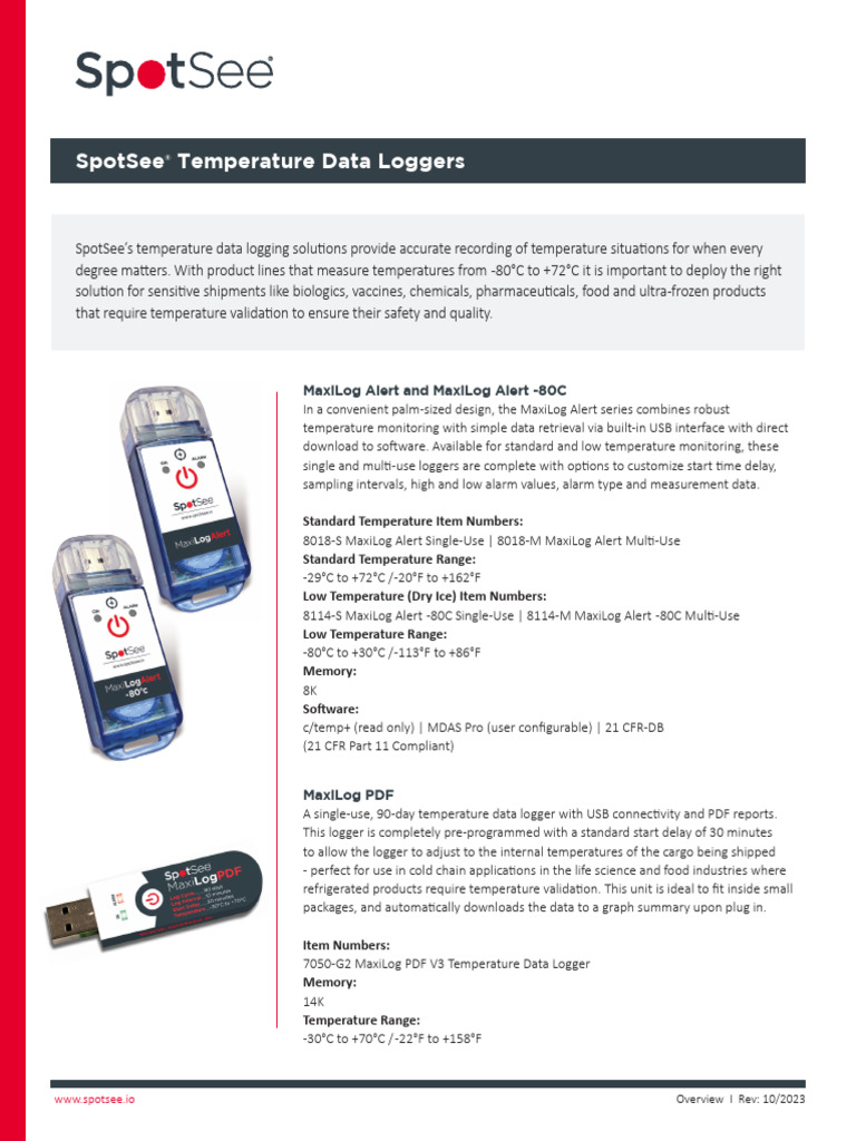 Spotsee Temp Data Loggers | PDF | Windows Vista | Microsoft Windows