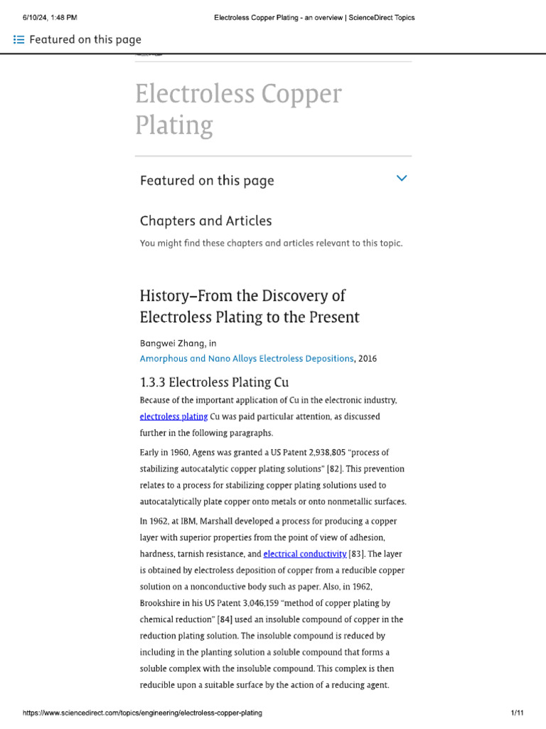 Electroless Copper Platting | PDF
