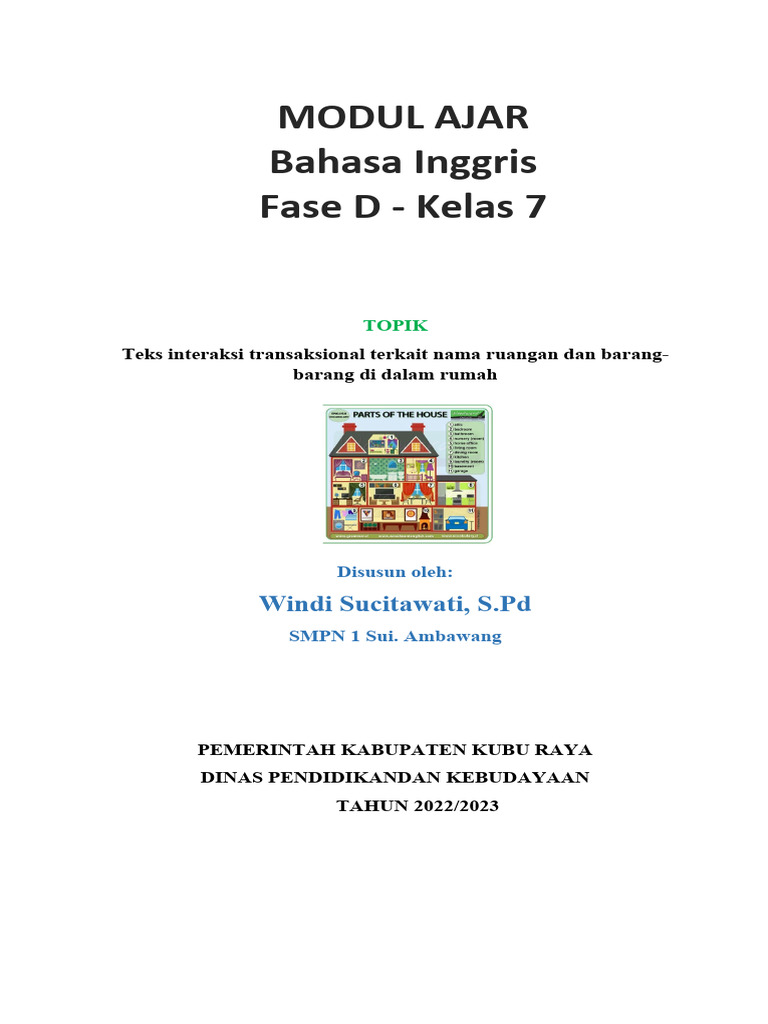 Modul My Home Kelas 7 Windi | PDF | Karier & Perkembangan | Kajian Bahasa Asing