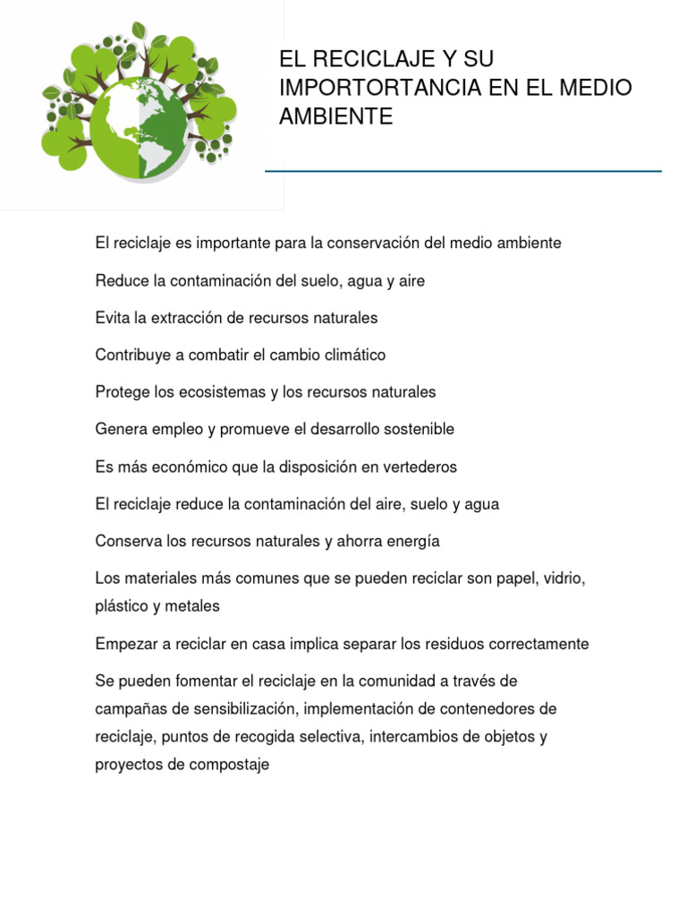 Tarea2 0 | PDF | Reciclaje | Residuos