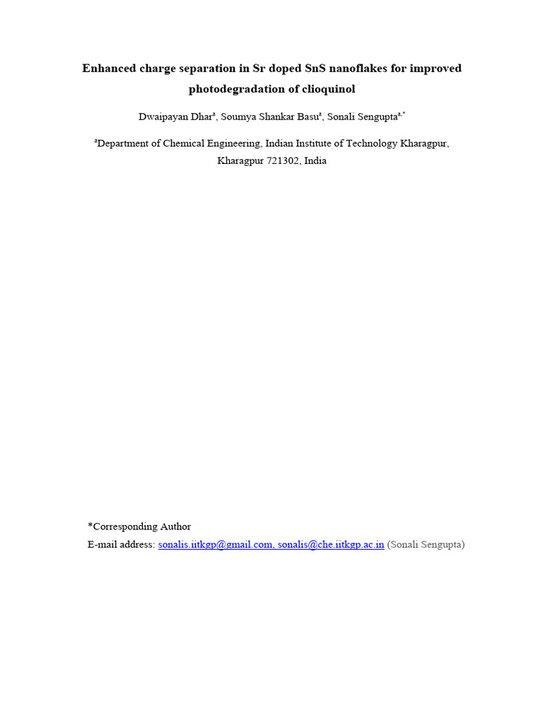Sns Paper Dwaipayan Corrected 2nd Draft | PDF | X Ray Photoelectron Spectroscopy | Electrical ...