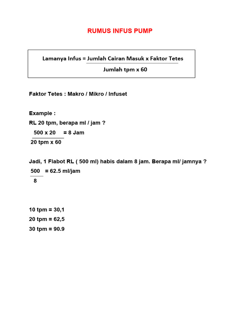Rumus Infus Pump | PDF