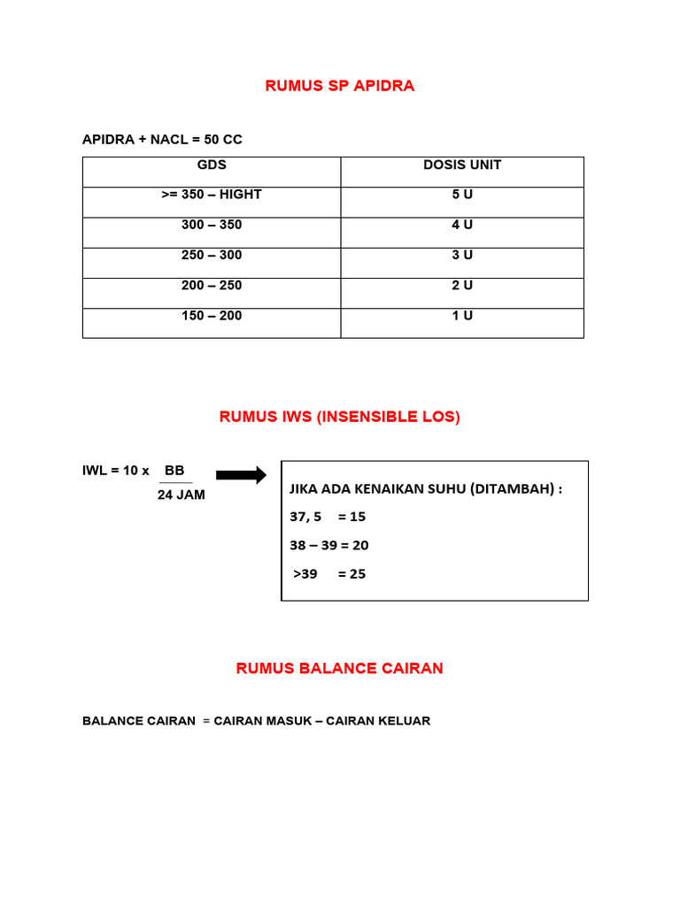 Rumus Icu | PDF
