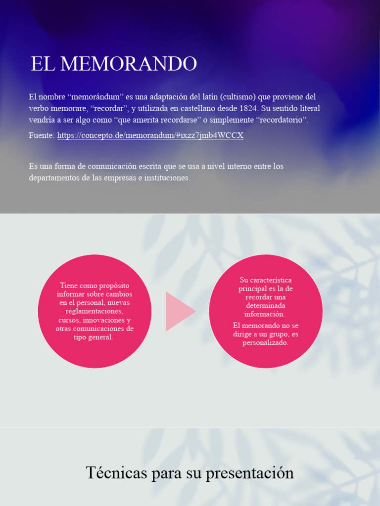 El Memorando - Presentación | PDF