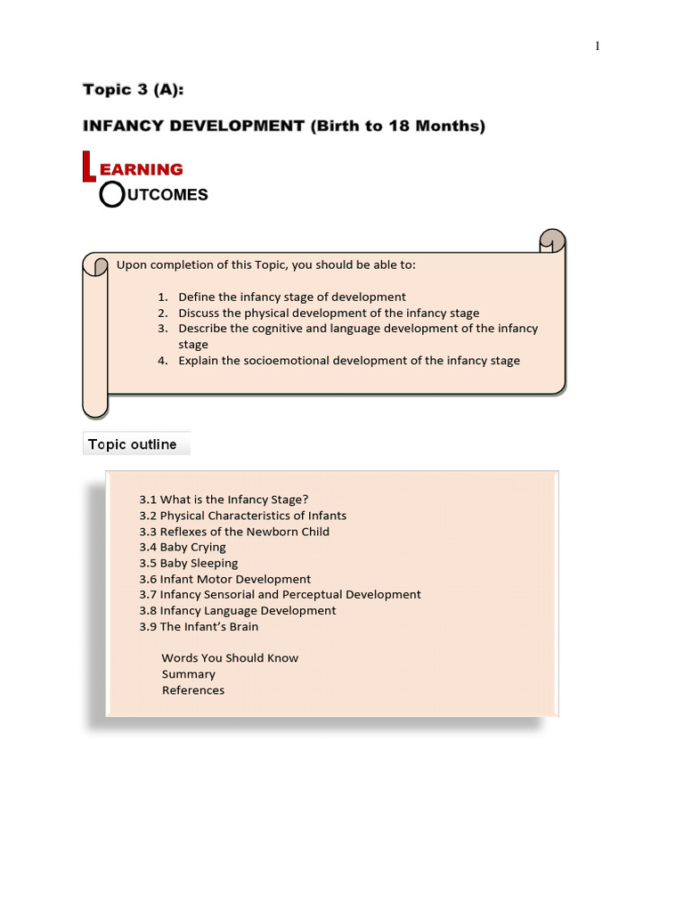 Topic 3 (A) .Infancy - Development | Download Free PDF | Infants | Neuron