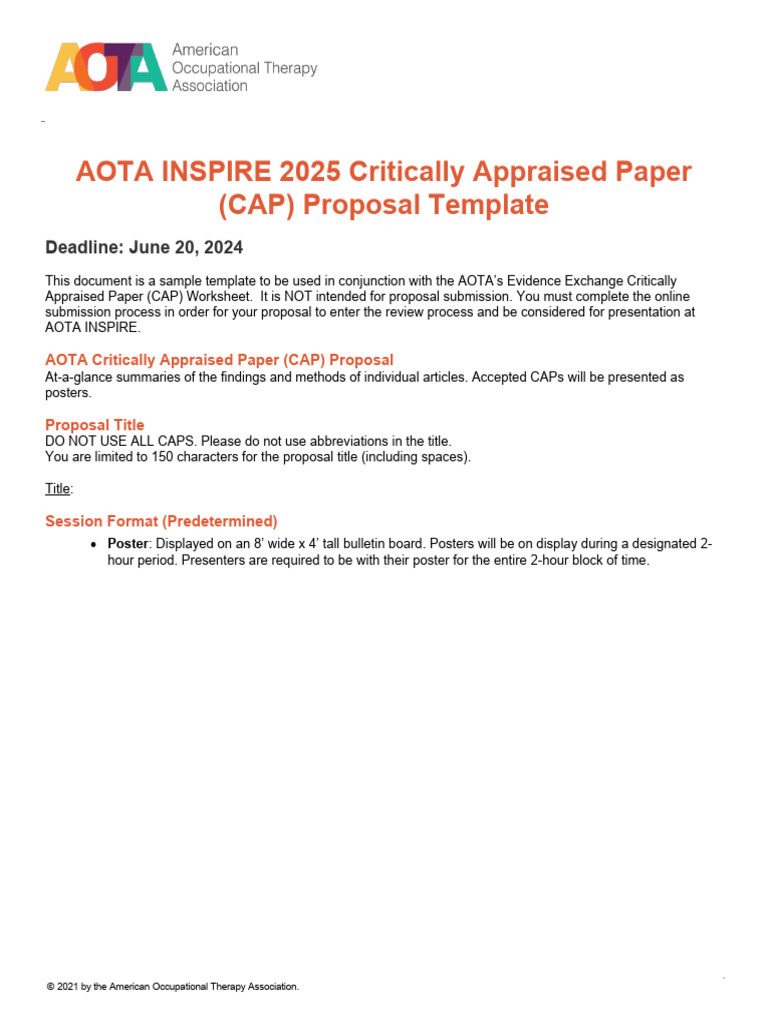 INSPIRE 2025 CAP Proposal Template | PDF | Mental Health | Copyright