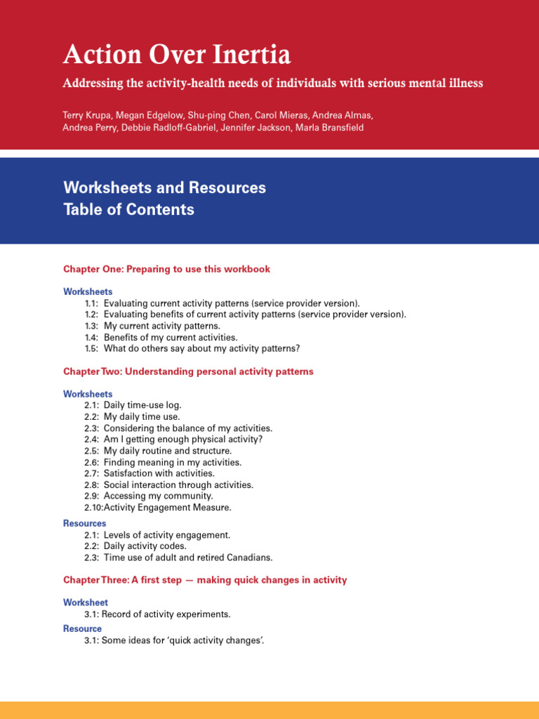 Action Over Inertia: Worksheets and Resources | Download Free PDF ...