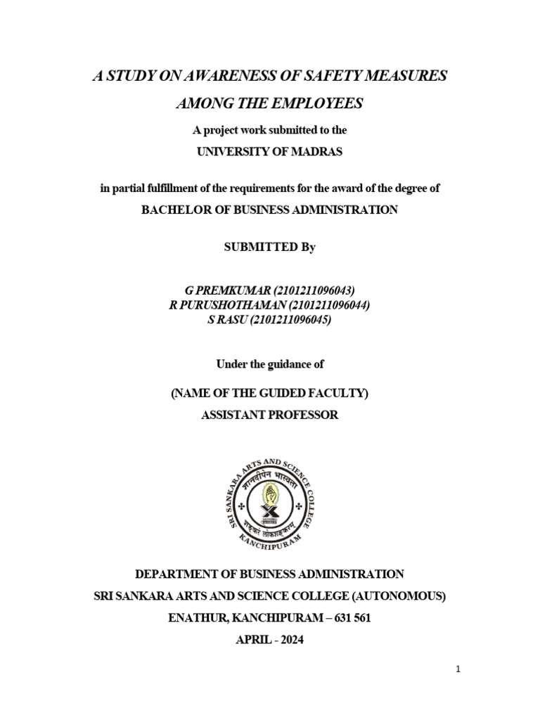 Prem Project.1 | PDF | Occupational Safety And Health | Employment