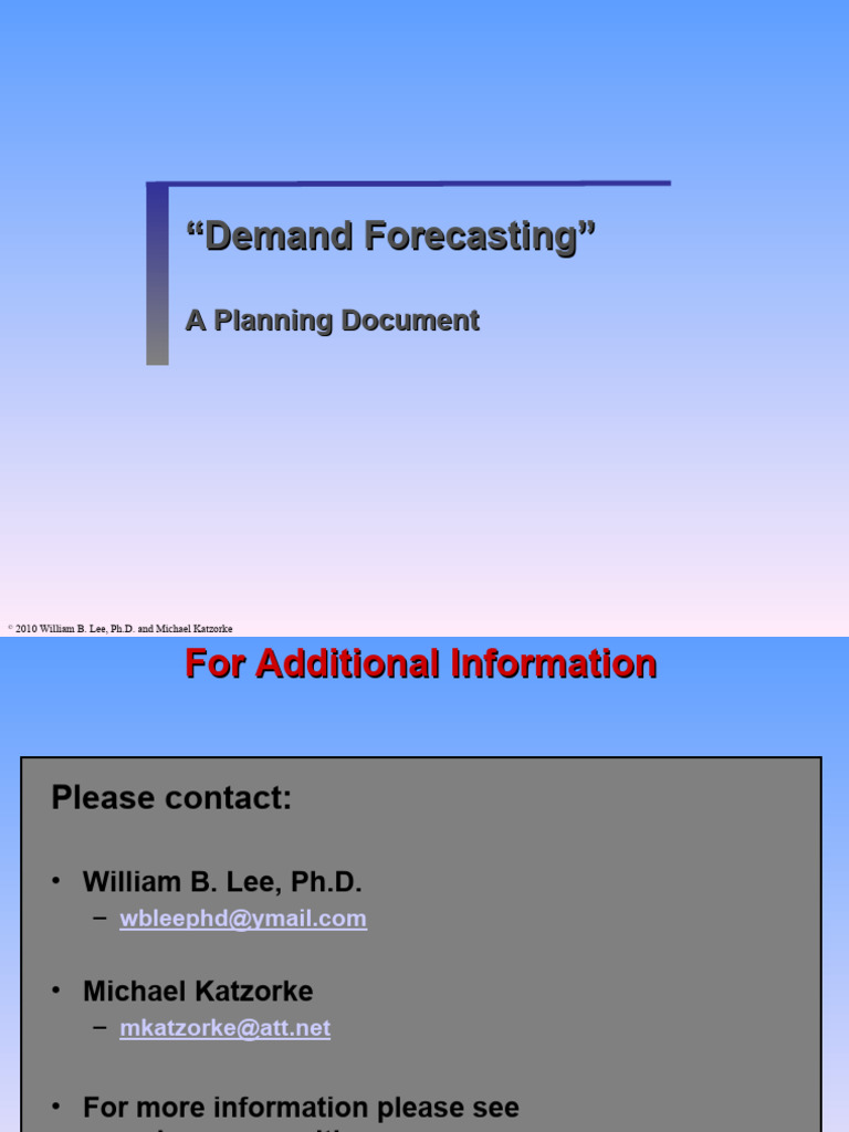 Demand Forecasting Discussion Document | PDF | Forecasting | Variance
