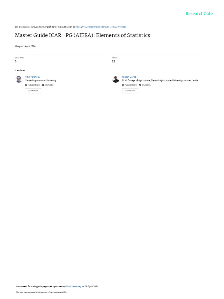 Elements of Statistics | PDF | Level Of Measurement | Mean