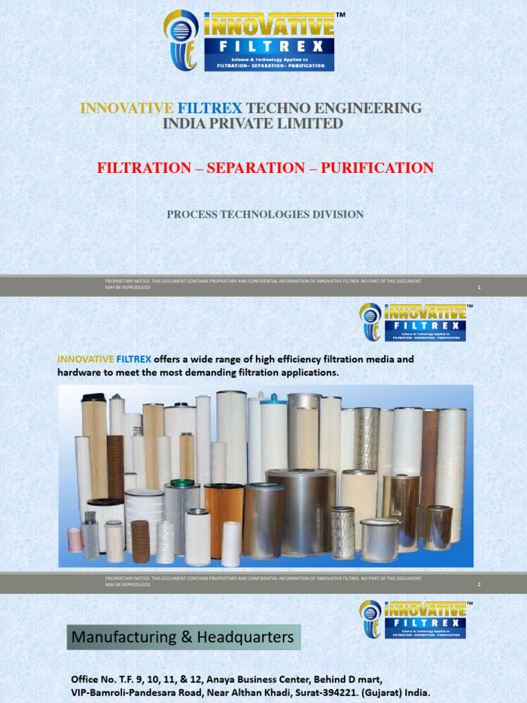 R5 Innovative Filtrex Techno Engineering Presentation | PDF | Filtration | Fibers
