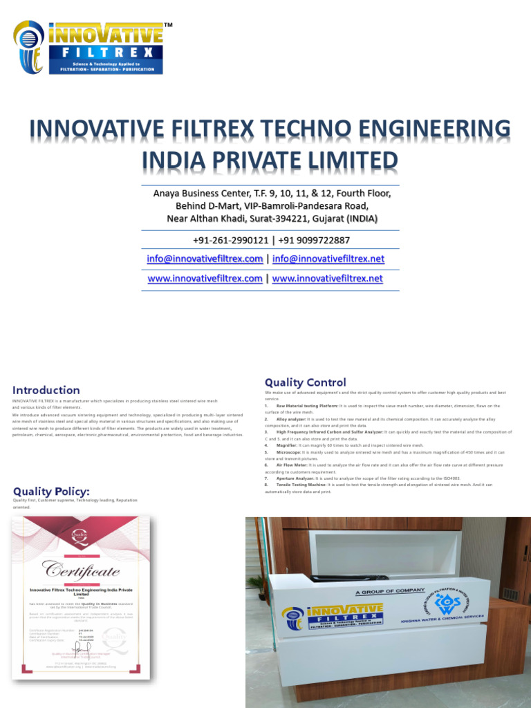 New Brochure For Sintered Metal Mesh Product | PDF | Filtration | Sintering