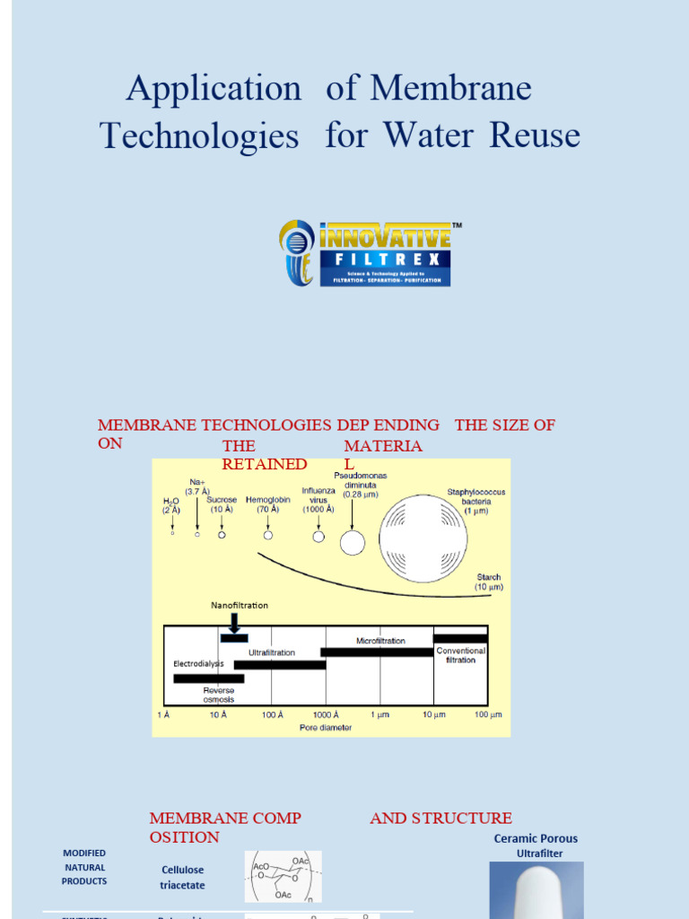 Application of Membrane Technologies For Water Reuse | PDF | Membrane ...