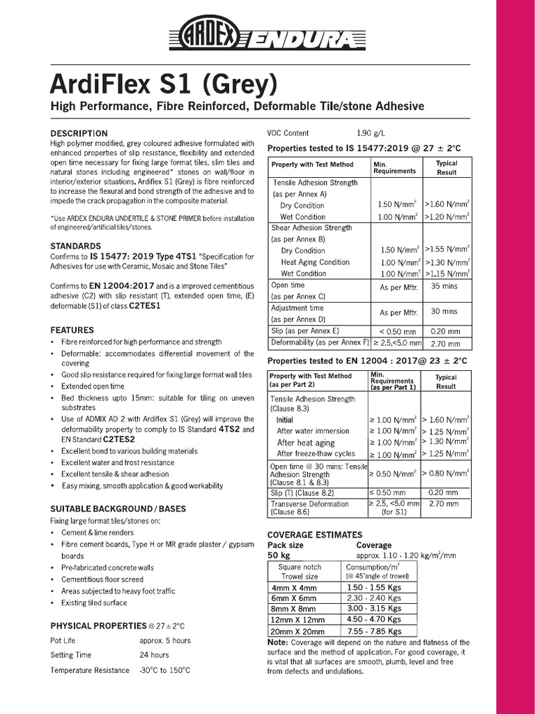 Ardiflex S1 Grey TDS | PDF