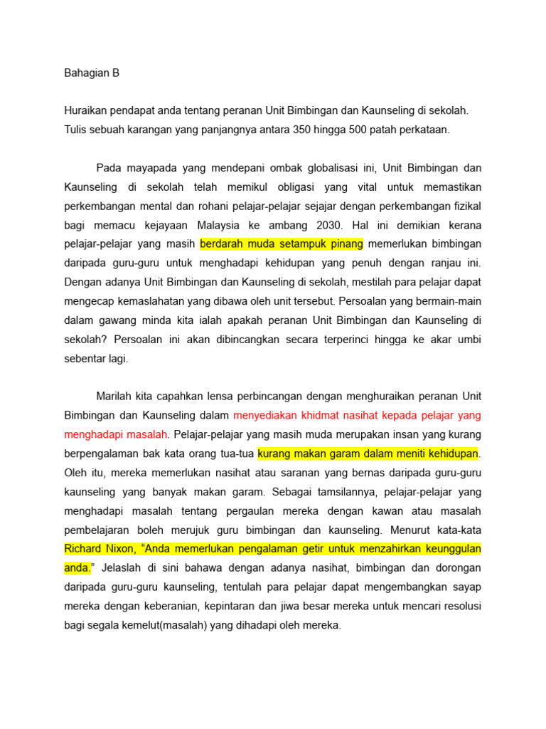 Peranan Unit Bimbingan Dan Kaunseling Di Sekolah | PDF | Bisnis | Pengembangan Diri