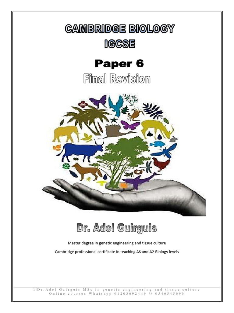 Paper 6 Biology - Final Revision - 240213 - 102431 | PDF | Ph | Carbon ...