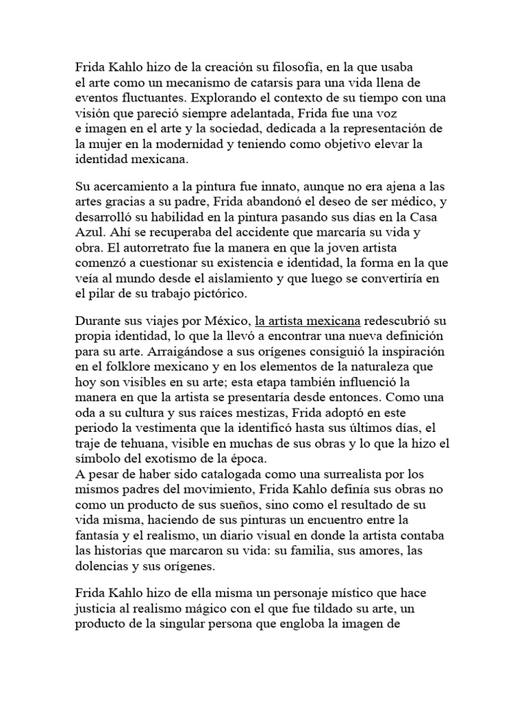 Frida Kahlo | PDF | Las artes
