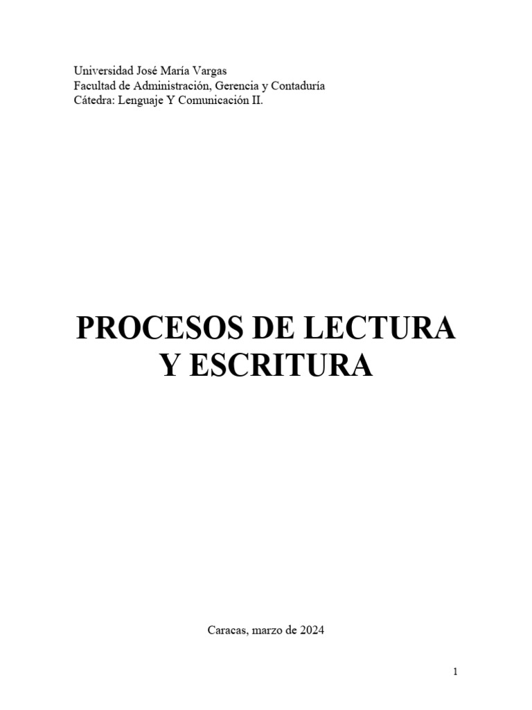 Los Procesos de La La Lectura y Escritura | PDF | Comunicación ...