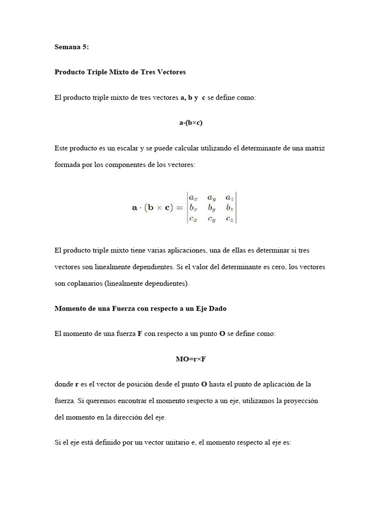 Estatica Semana 5 A 8 | PDF | Vector Euclidiano | Esfuerzo de torsión