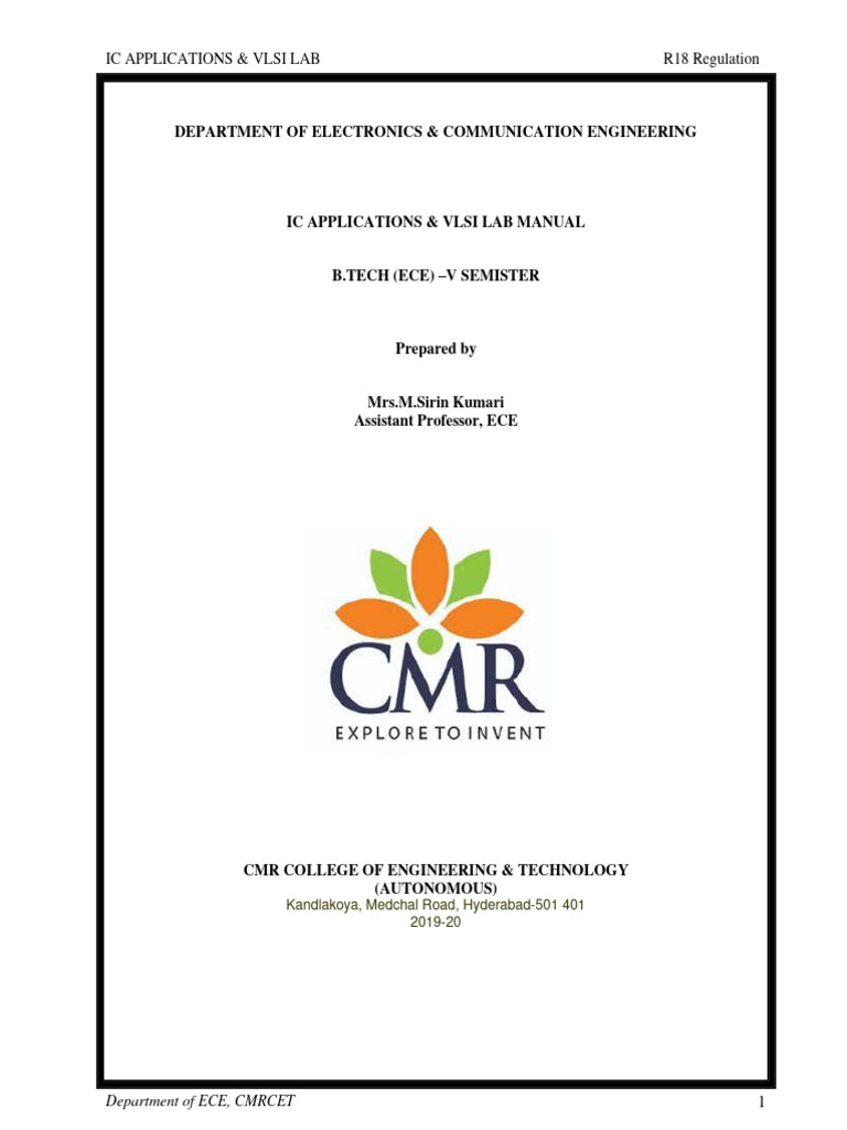 VLSI & IC LAB MANUAL FINAL | PDF | Amplifier | Operational Amplifier