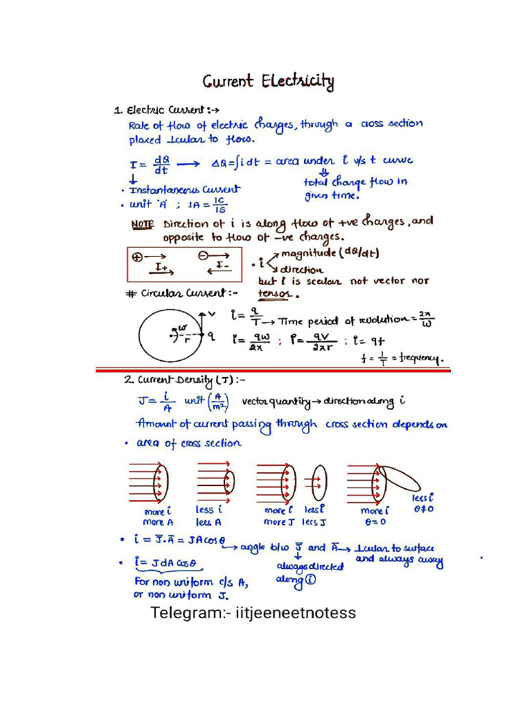Current Electricity Topper's Handwritten Notes PDF? | PDF