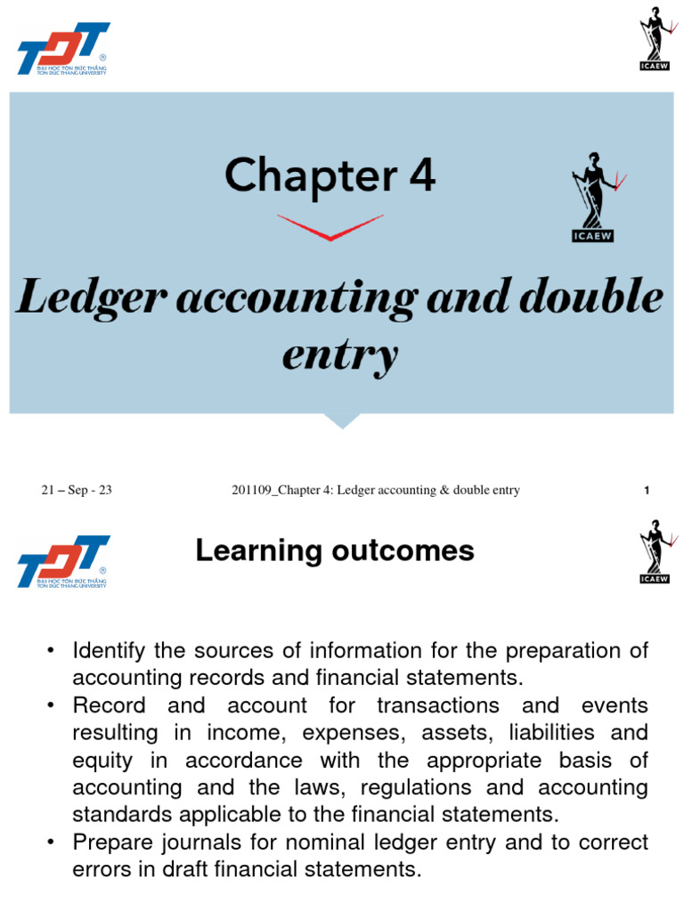 201109_ICAEW_Chapter 4_Ledger Accounting and Double Entry | PDF | Debits And Credits | Bookkeeping