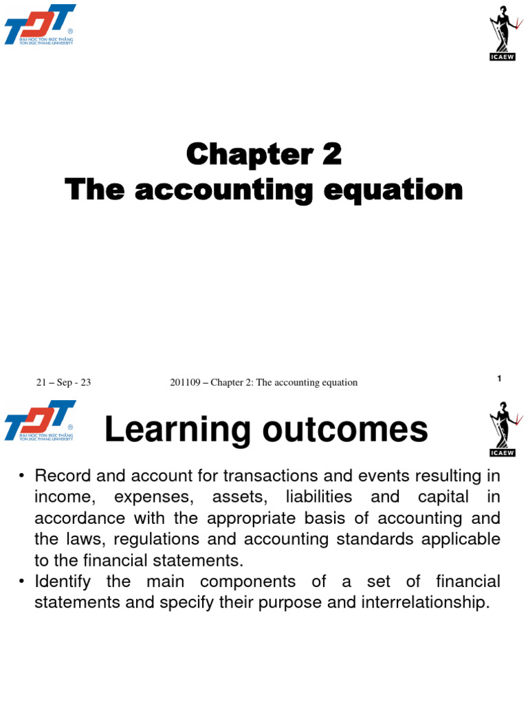 ICAEW Chapter 2 The Accounting Equation | PDF | Debits And Credits ...