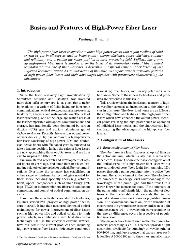 Fiber Laser | PDF | Laser | Optical Fiber