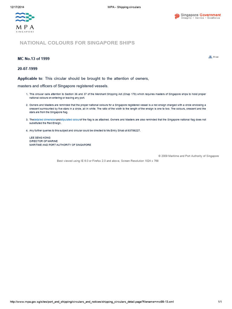 National Colours For Singapore Ships | PDF | Science & Mathematics ...