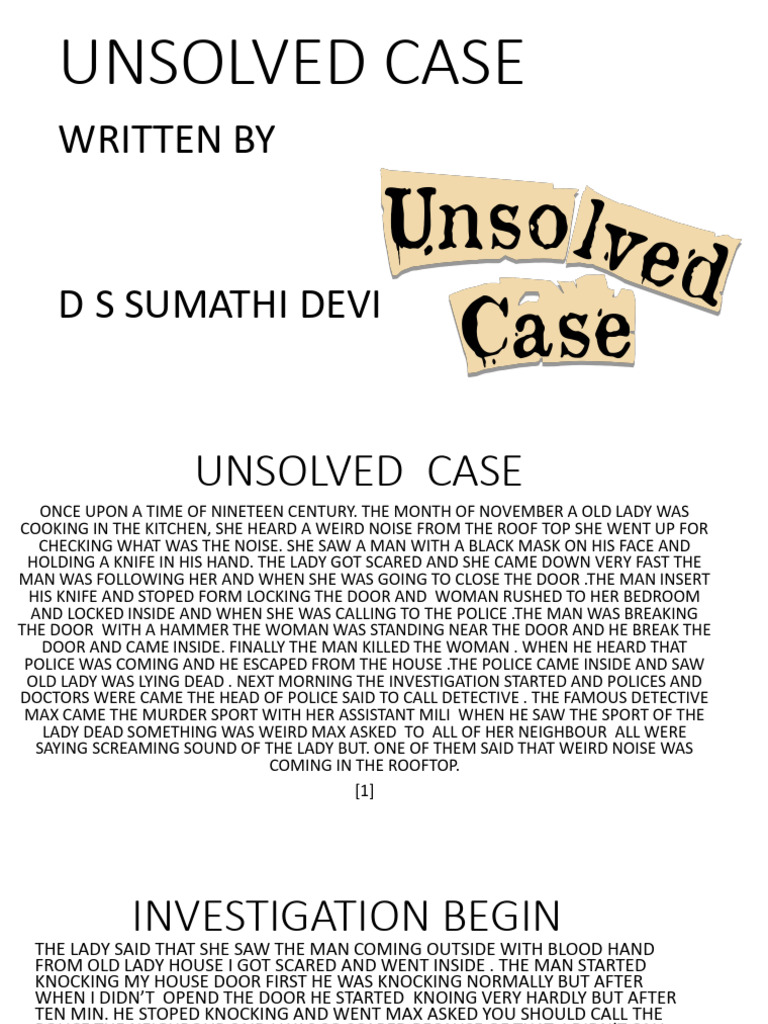 Unsolved Murder | PDF