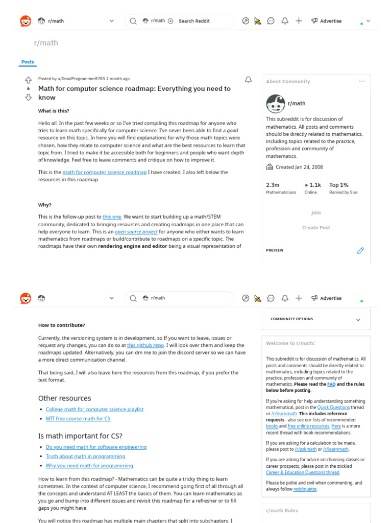 Math For Computer Science Roadmap - Everything You Need To Know - Math ...