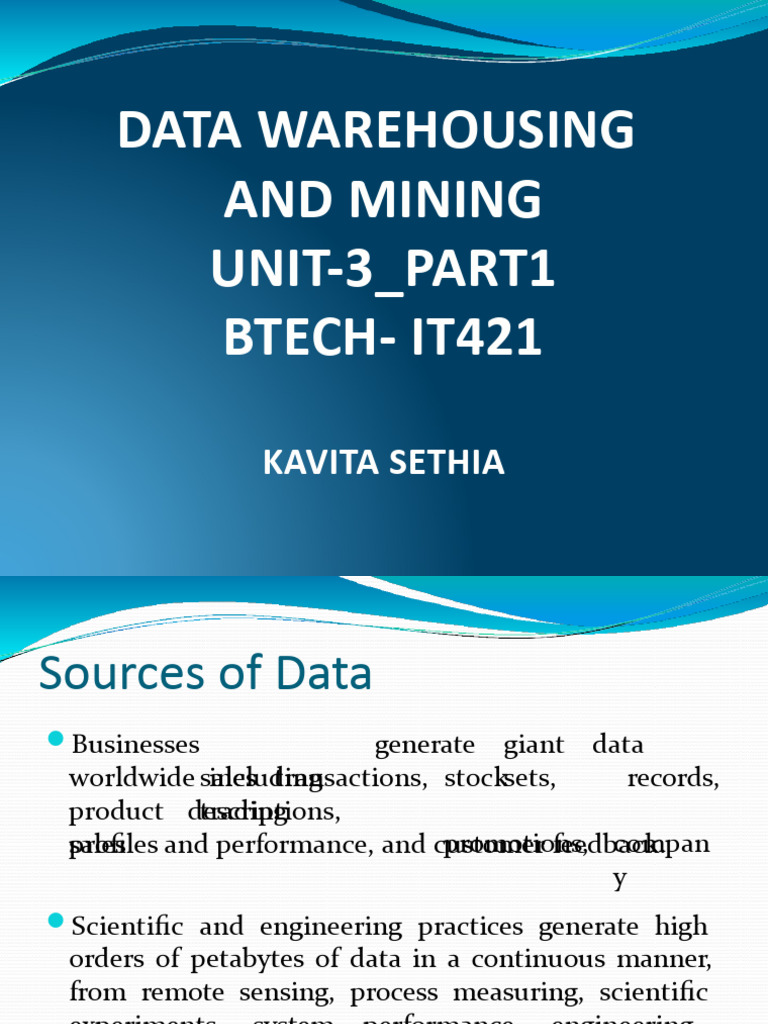 UNIT-3 DATA MINING - Part1 | PDF | Data Mining | Data Warehouse UNIT-3 DATA MINING - Part1 | PDF | Data Mining | Data Warehouse