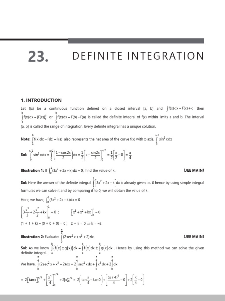 23.Definite Integration | Download Free PDF | Integral | Function (Mathematics)