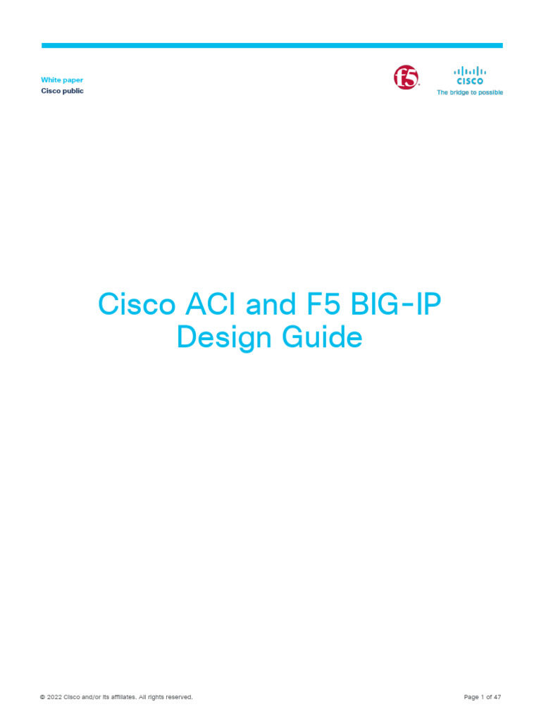 Cicso Aci and f5 Big-Ip Design Guide | PDF | Computer Network | Ip Address