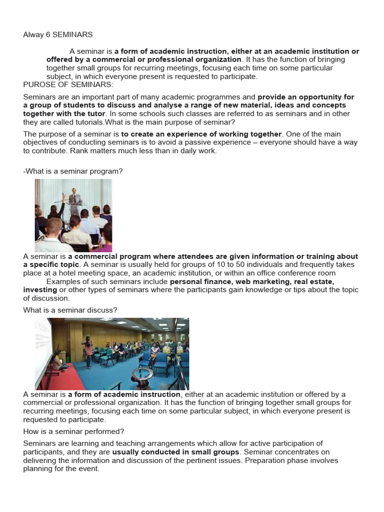 Alway 6 SEMINARS | PDF | Target Audience | Advertising