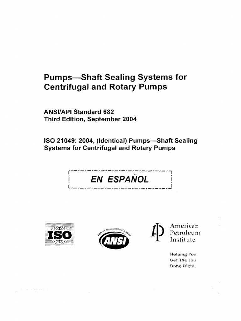 Ansi-API Standard 682 3th Ed 2004 Español | PDF