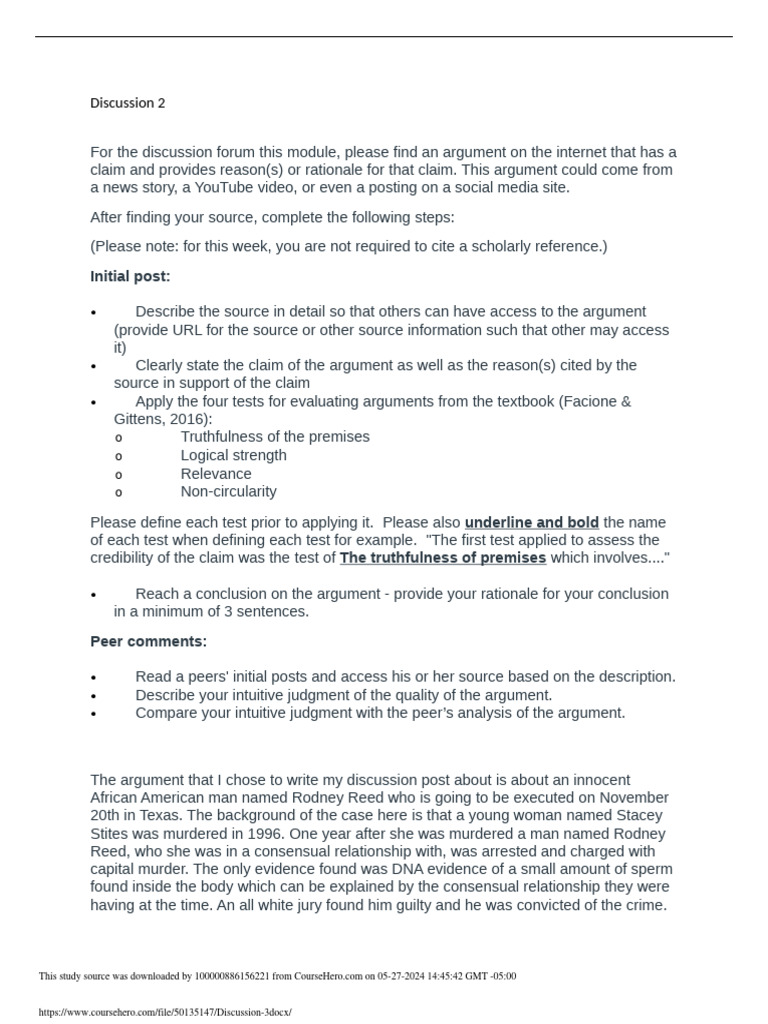 Module 3 Discussion | PDF | Argument | Criminal Law