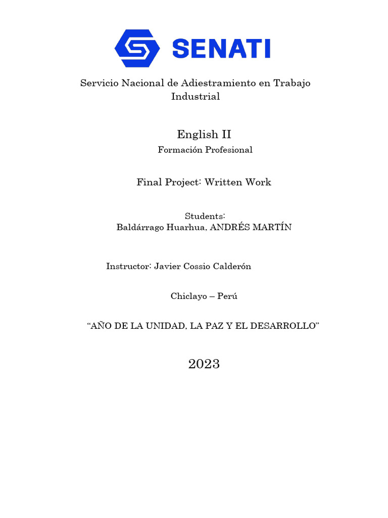 Final Proyect-WRITTEN WORK | PDF | Travel