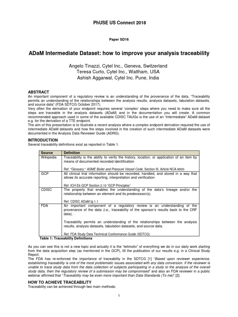 Improve ADaM Dataset Traceability | PDF | Metadata | Data